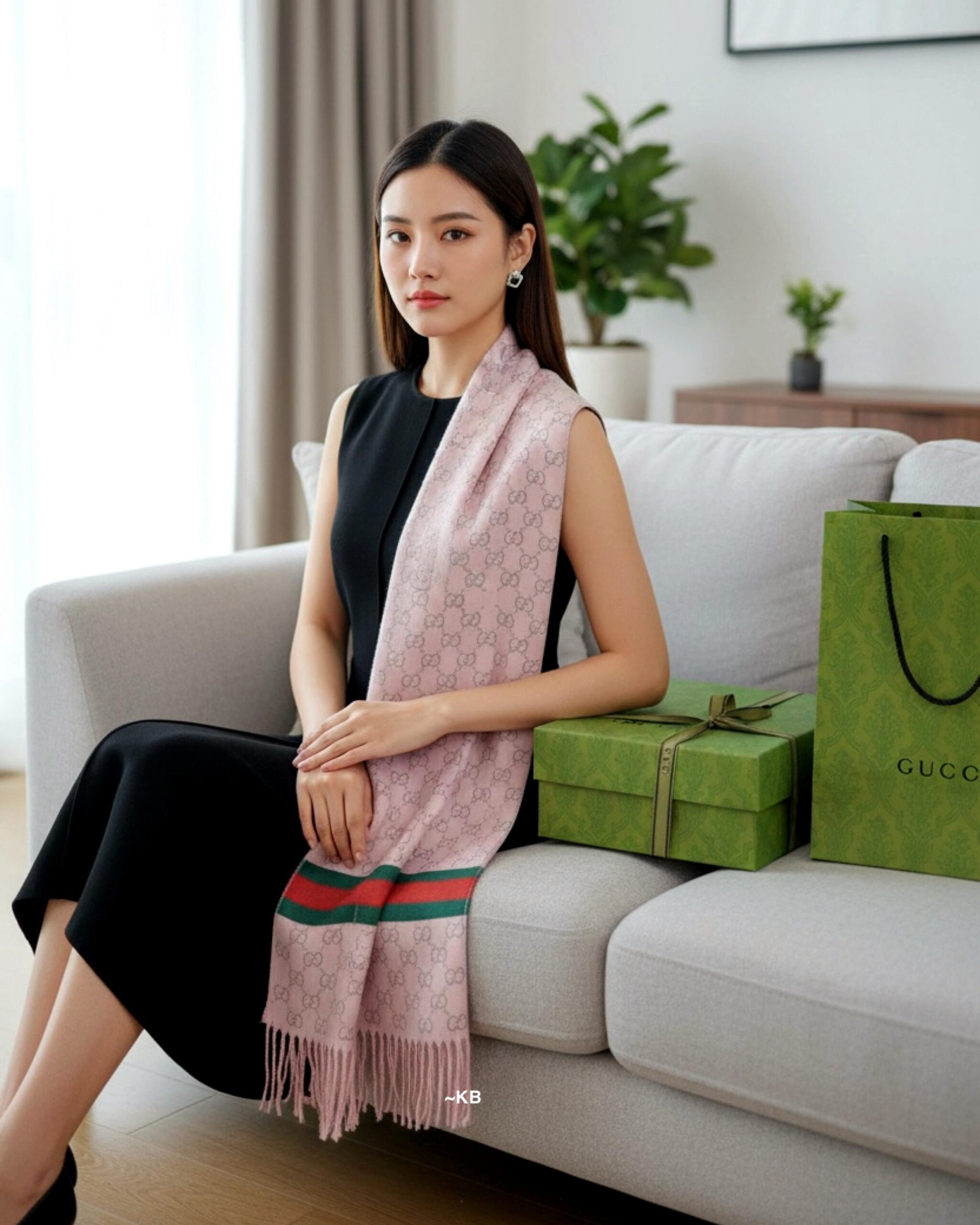 First Copy Gucci GG Initial Scarf